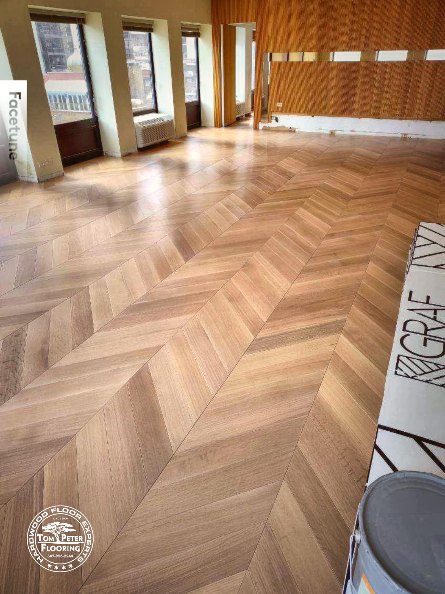 Beautiful elegant chevron pattern floor in Chicago, Illinois - Hardwood ...